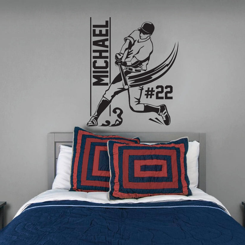 Baseball Batter Personalized Wall Decal | Sportesi