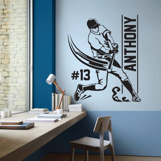 Baseball Batter Personalized Wall Decal | Sportesi