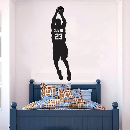 Personalized Basketball Player Throwing Ball Sticker | Sportesi