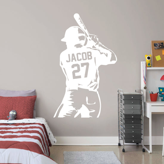 Personalized Baseball Player Wall Decal Sticker | Sportesi